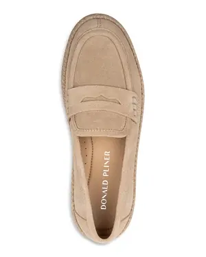 DONALD PLINER Leather/suede Slip-on Loafers - Sand
