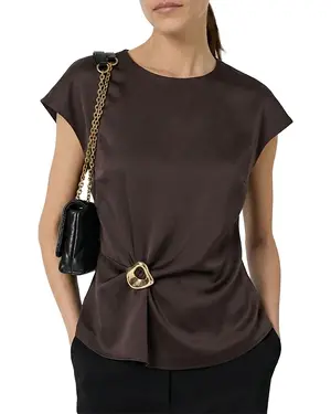 Gerard Darel Claudie Brooch Top - Cinnamon