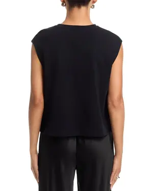 Majestic Filatures Supima Cotton Interlock Sleeveless Crewneck Tank Top - Noir