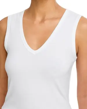 Majestic Filatures Soft Touch V-neck Tank Top - Blanc