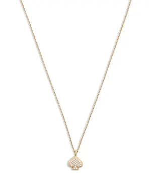 Kate Spade New York Everyday Spade Pave Mini Pendant Necklace - Clear/gold