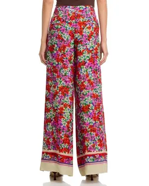 Essentiel Antwerp Printed Wide-leg Pants - Fire Glow