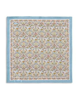 Eton Floral Linen Pocket Square - Light Blue