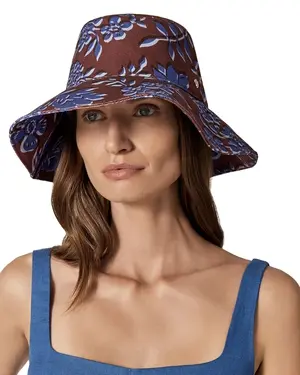 Helen Kaminski Tessa Floral Print Canvas Bucket Hat