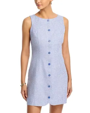 REFORMATION Zarae Linen Dress - Stellar Check | Editorialist
