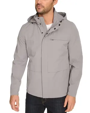 Cole Haan Hooded Windbreaker Jacket - Grey