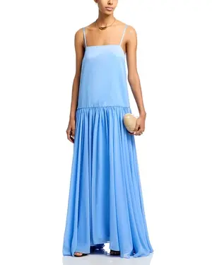 French Connection Marina Silky Maxi Dress - Blue Hydrangea