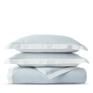 CHRISTY Cavendish Luxury Soft Linen Reversible Duvet Cover Set, Full/queen Exclusive - Blue