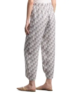 Emporio Armani Gauze Checkered Pants - Beige/natural Check