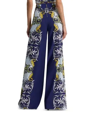 Alice + Olivia Athena Wide Leg Pants - Antique Scroll