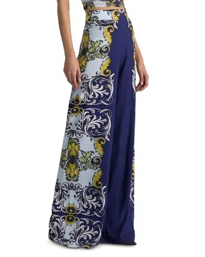 Alice + Olivia Athena Wide Leg Pants - Antique Scroll