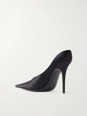 Amina Muaddi Anok Satin Pumps - Black
