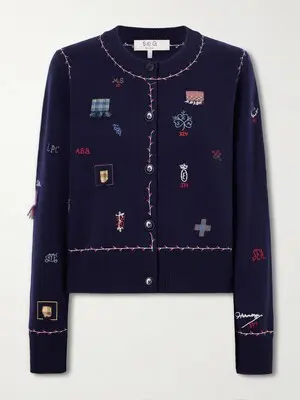 Sea Claira Embroidered Wool Cardigan
