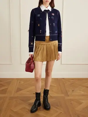 Sea Claira Embroidered Wool Cardigan