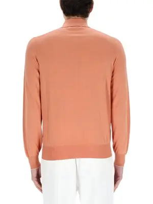 Brunello Cucinelli Cotton Knit Polo Shirt - Orange