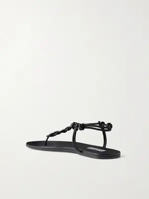 JIL SANDER Braided Leather Sandals - Black