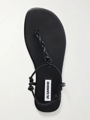 JIL SANDER Braided Leather Sandals - Black