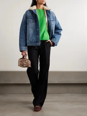 Acne Studios Fleece-trimmed Padded Denim Jacket
