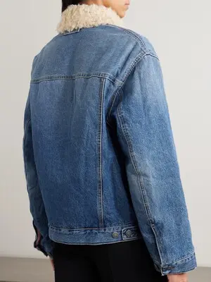 Acne Studios Fleece-trimmed Padded Denim Jacket