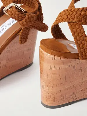 JIMMY CHOO Jori Suede Wedge Sandals