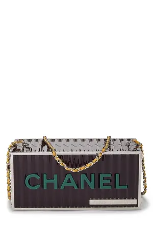 Chanel Paris-hamburg Lucite Shipping Container Bag - Purple