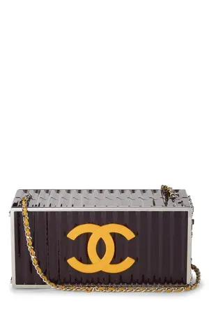 Chanel Paris-hamburg Lucite Shipping Container Bag - Purple