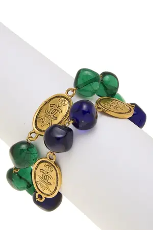 Chanel Gripoix Glass Chain Link Bracelet - Multi