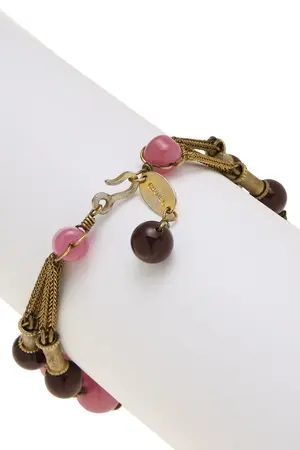 Chanel Gripoix Glass Chain Link Bracelet - Multi