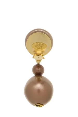 Chanel Faux Pearl Dangle Earrings