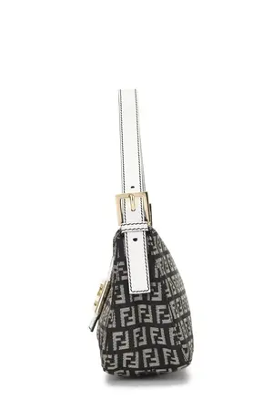 Fendi Zucchino Canvas Shoulder Bag - White