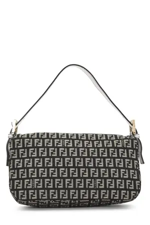 Fendi Zucchino Canvas Shoulder Bag - White