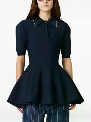 Stella McCartney Button-placket Polo Top - Blue