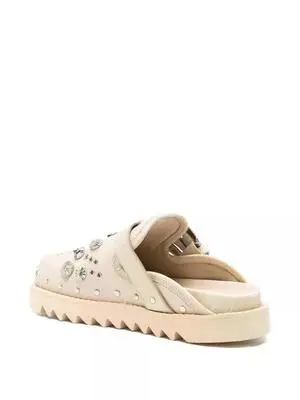 TOGA VIRILIS Buckle-embellished Leather Slippers