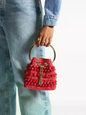 JIMMY CHOO Bon Bon Beaded Bucket Bag