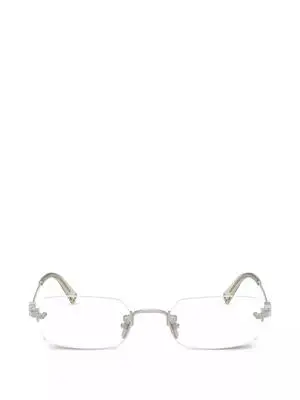 Miu Miu Rimless Geometric-frame Glasses - Silver