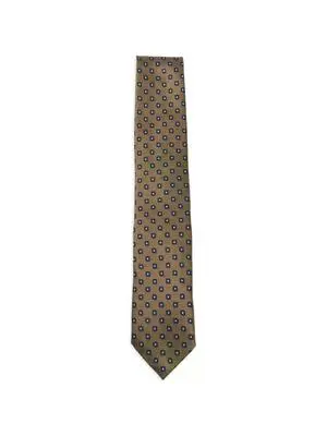 Zegna Patterned Silk Tie - Green