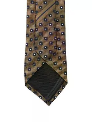 Zegna Patterned Silk Tie - Green
