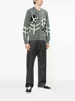 Junya Watanabe Cow-appliqué Cardigan