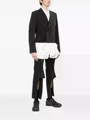 Comme Des Garçons Cropped Double-breasted Blazer - Black