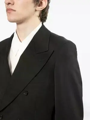 Comme Des Garçons Cropped Double-breasted Blazer - Black