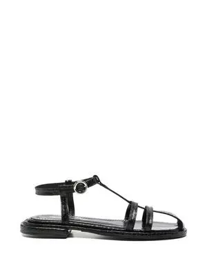 NICOLE SALDANA Crocodile-embossed Leather Sandals