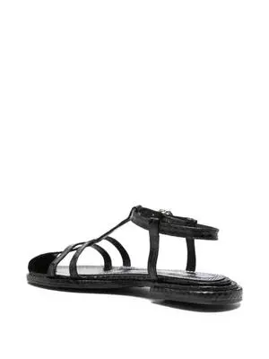 NICOLE SALDANA Crocodile-embossed Leather Sandals