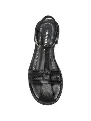 NICOLE SALDANA Crocodile-embossed Leather Sandals