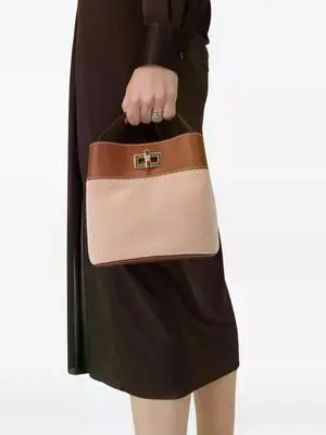 Furla Amelia Stripe Detail Bucket Bag - Neutrals