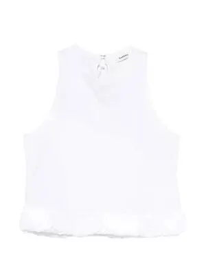 Sandro Sleeveless Ruffle Top - White