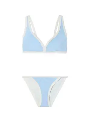 Lisa Marie Fernandez Maria Low-waist Piped Bikini - Blue