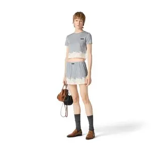 Miu Miu Silk Jersey Skirt
