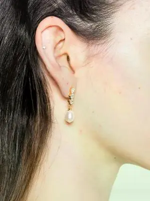 Completedworks Pearl Embellished Drop Earrings