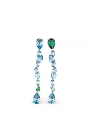 Completedworks Crystal-embellished Drop Earrings - Silver