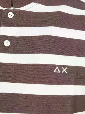 SUN 68 Striped Polo Shirt - Brown